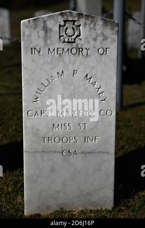 Confederate soldiers buried in the old Brandon Cemetery in Brandon ...