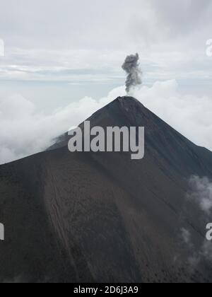 Smoke spitting volcano, Volcan de Fuego, Guatemala Stock Photo - Alamy