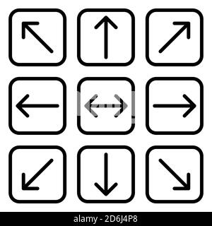 Simple arrows. Ui interface navigation thin line arrows left right up ...