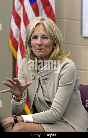 Fort Riley, Kansas, USA, April, 6th 2016 Dr. Jill Biden wife of Vice ...