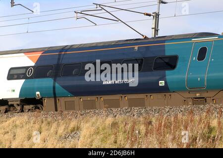 Avanti Pendolino class 390 in new livery on the West Coast Main Line ...