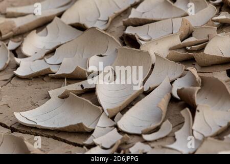 A close up of cracked mud after a riverbed has dried out Stock Photo ...