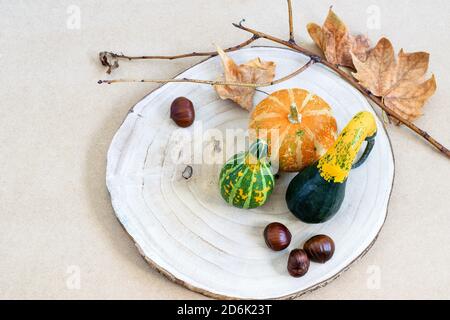 wooden background with small natural elements Stock Photo - Alamy