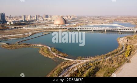 Changji. 16th Oct, 2020. Aerial photo taken on Oct. 16, 2020 shows an ...