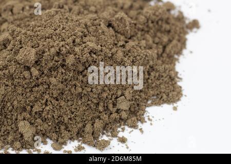 Dirty earth on white background. Natural soil texture Stock Photo - Alamy
