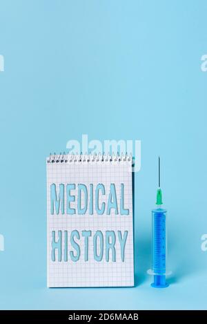Writing note showing Medical History. Business photo showcasing the ...