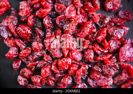 Dried cranberries background texture wallpaper. Top view Stock Photo ...