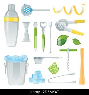 Vector bartender equipment set Stock Vector Image & Art - Alamy