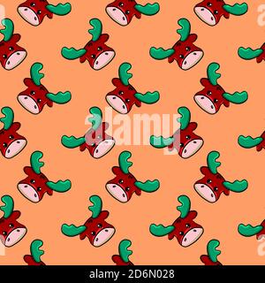 Deer head pattern seamless background texture repeat wallpaper ...