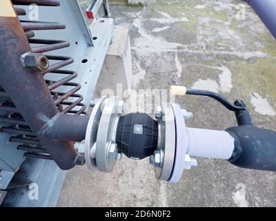 Flanges and ball valves with vibration rubbery damper on connection of ...