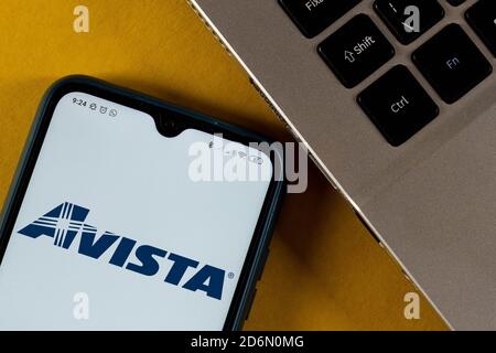 In this photo illustration an Avista logo of US energy company is seen ...