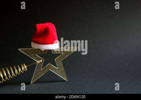 Gold transparent star with spangles in the shape of a Christmas tree on ...