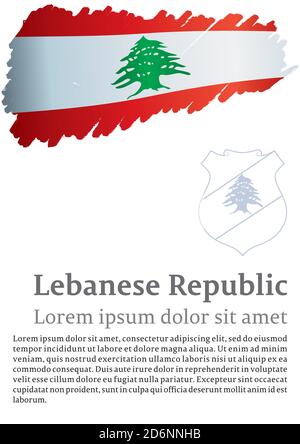 Flag of Lebanon, template for the award, an official document with a ...