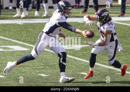 Denver Broncos quarterback Drew Lock (3) warms up prior to an NFL ...