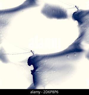 Ink splatter blur. Art fluid. Blue drop mixing with gray fluid on white ...