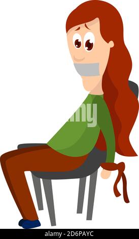 Hostage, illustration, vector on white background Stock Vector Image ...