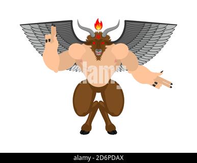 Baphomet Demon. Satanic symbol. Satan with goat head. Devil symbol ...