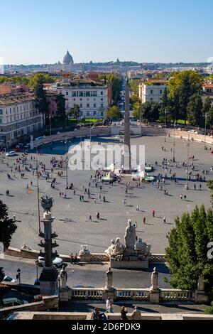 Piazza del Popolo in Rome, sketch (1899) by Aleksander Gierymski Stock ...