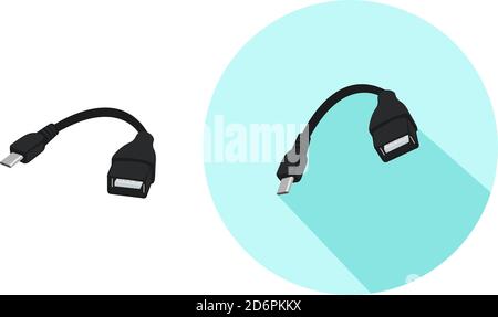 Usb port icon. Mini-usb. Vector illustration, flat design Stock Vector ...