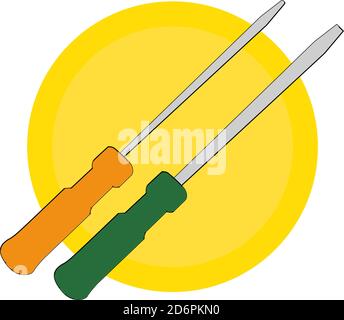 Cross screwdriver icon. Outline cross screwdriver vector icon for web ...