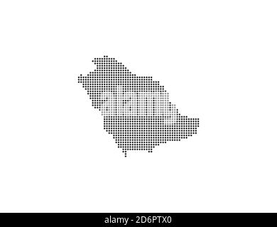 Saudi Arabia dotted map. Digital style shape of Saudi Arabia. Tech icon ...