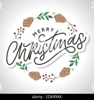 Merry Christmas new year greeting card celebration Stock Vector Image ...