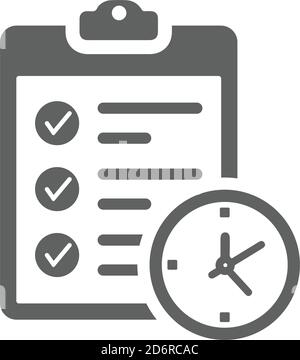 Clock check mark icon in comic style. Timer approval cartoon vector ...