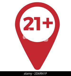 Red drop icon pointer with age limit 13 Stock Vector Image & Art - Alamy