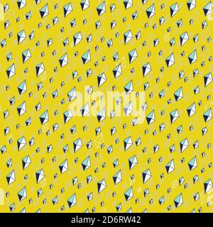 Crystal diamonds background, vector seamless pattern. Multicolor ...