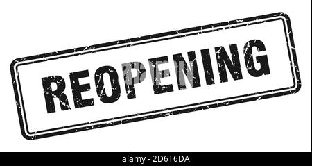 reopening stamp. square grunge sign on white background Stock Vector ...