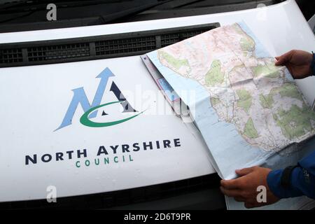 Road Map of Island of Arran, Scotland Stock Photo - Alamy