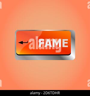 Computer Keyboard with Fame Key Stock Photo - Alamy