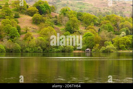 Springtime reflections on Rydal water, English Lake district Stock ...