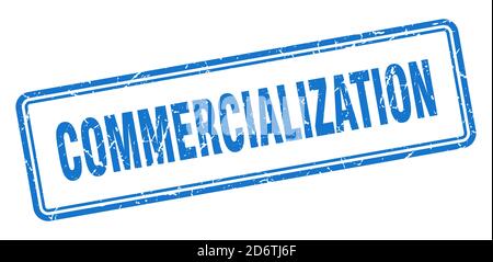 commercialization stamp. square grunge sign isolated on white ...