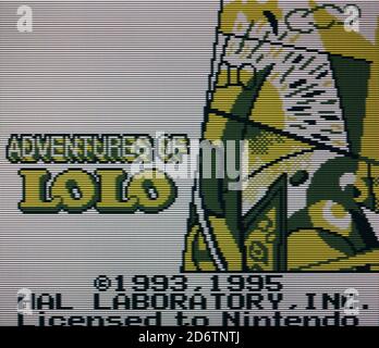 Adventures of Lolo - Nintendo Gameboy Videogame - Editorial use only ...