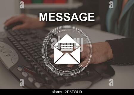 Message concept illustrated by a picture on background Stock Photo - Alamy