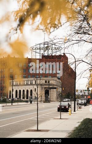 Goodyear world headquarters sign in akron ohio Stock Photo - Alamy