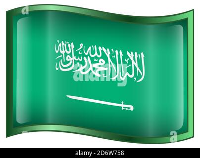 Saudi Arabia with flag on globe reflecting on surface. 3D illustration ...