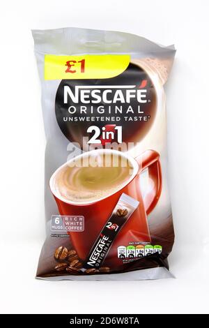 Nescafe Original 2in1 Instant Coffee, 6 Sachets Stock Photo - Alamy