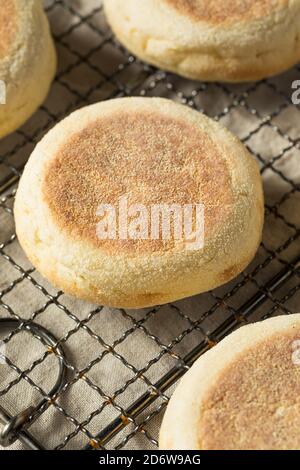 Homemade Toasted English Muffins with a Tab of Butter Stock Photo - Alamy