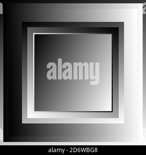 Overlapping squares, Blocks vector illustration. Grayscale squares ...