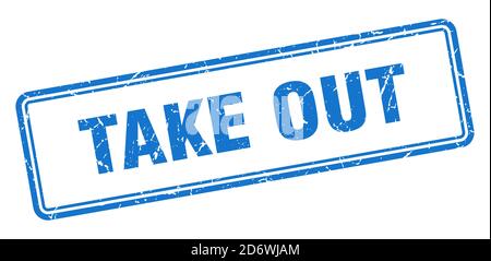 take out stamp. square grunge sign isolated on white background Stock ...