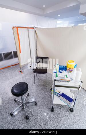 Sampling station for people coming for a Covid 19 serological test ...