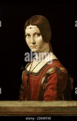 Portrait of La Belle Ferroniere, 1490. By Leonardo da Vinci. High ...
