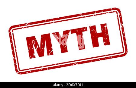 myth stamp. square grunge sign isolated on white background Stock ...