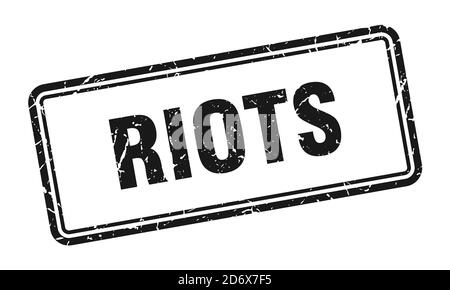 riots stamp. square grunge sign on white background Stock Vector Image ...