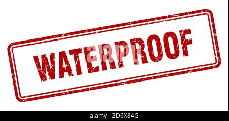 waterproof stamp. square grunge sign isolated on white background Stock ...