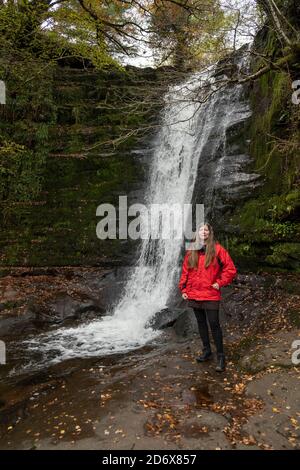 Blaen y Glyn Isaf on the Talybont Waterfalls Walk, Talybont Wales UK ...
