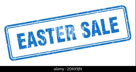 easter sale stamp. square grunge sign isolated on white background ...