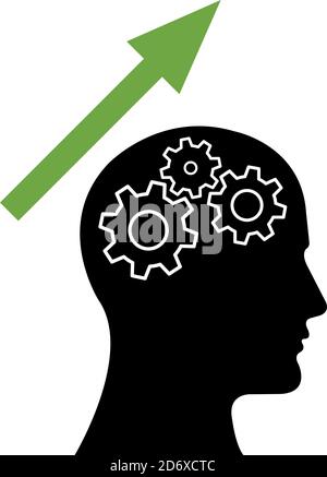 Gear Head Man Profile Thinking about vector Stock Vector Image & Art ...